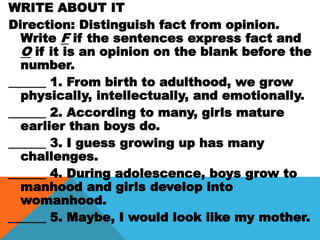 ENGLISH 5 PPT Q3 W1 Day 1-5 - Distinguishing Fact from Opinion ...