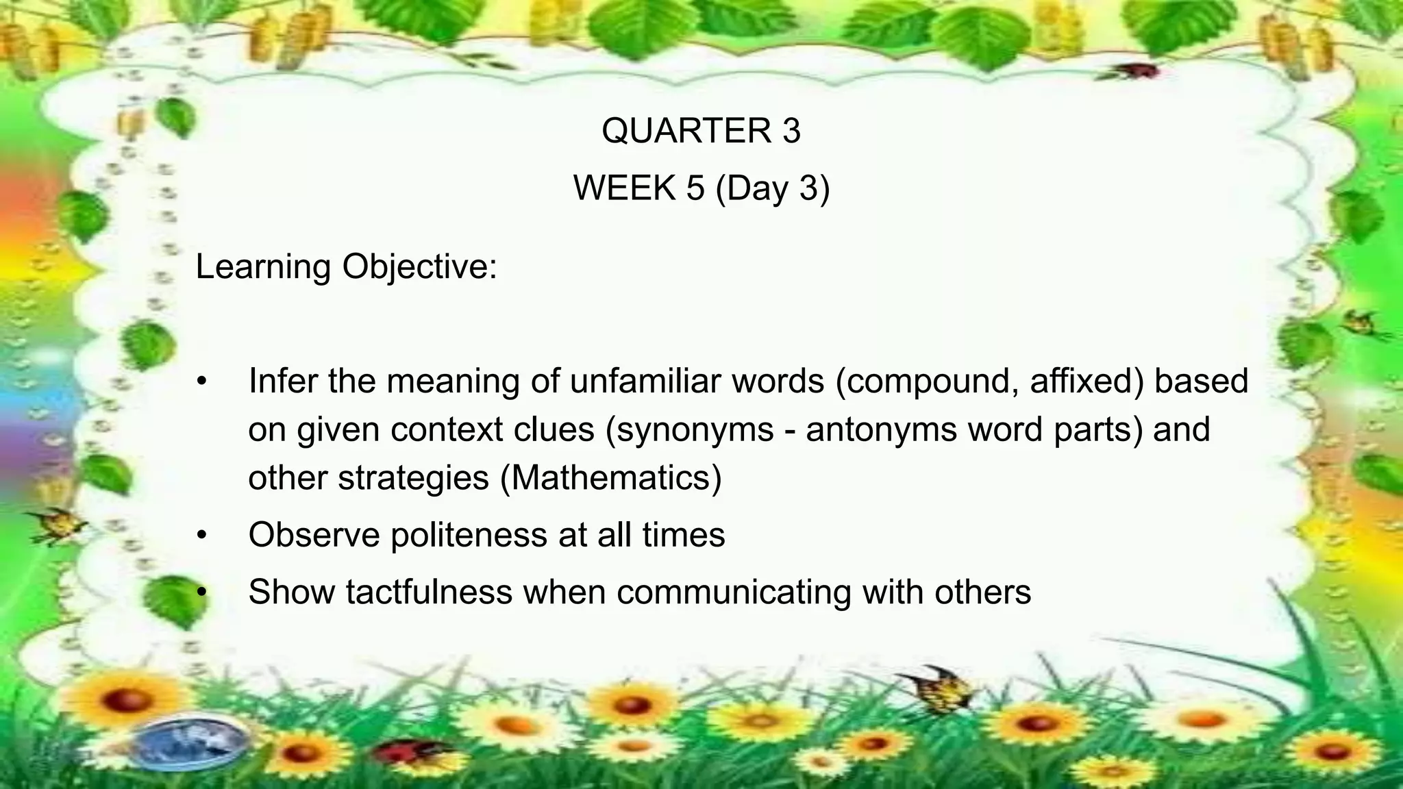 ENGLISH 5 PPT Q3 W5 Day 1 - Infer the Speaker’s Tone Mood and Purpose.pptx