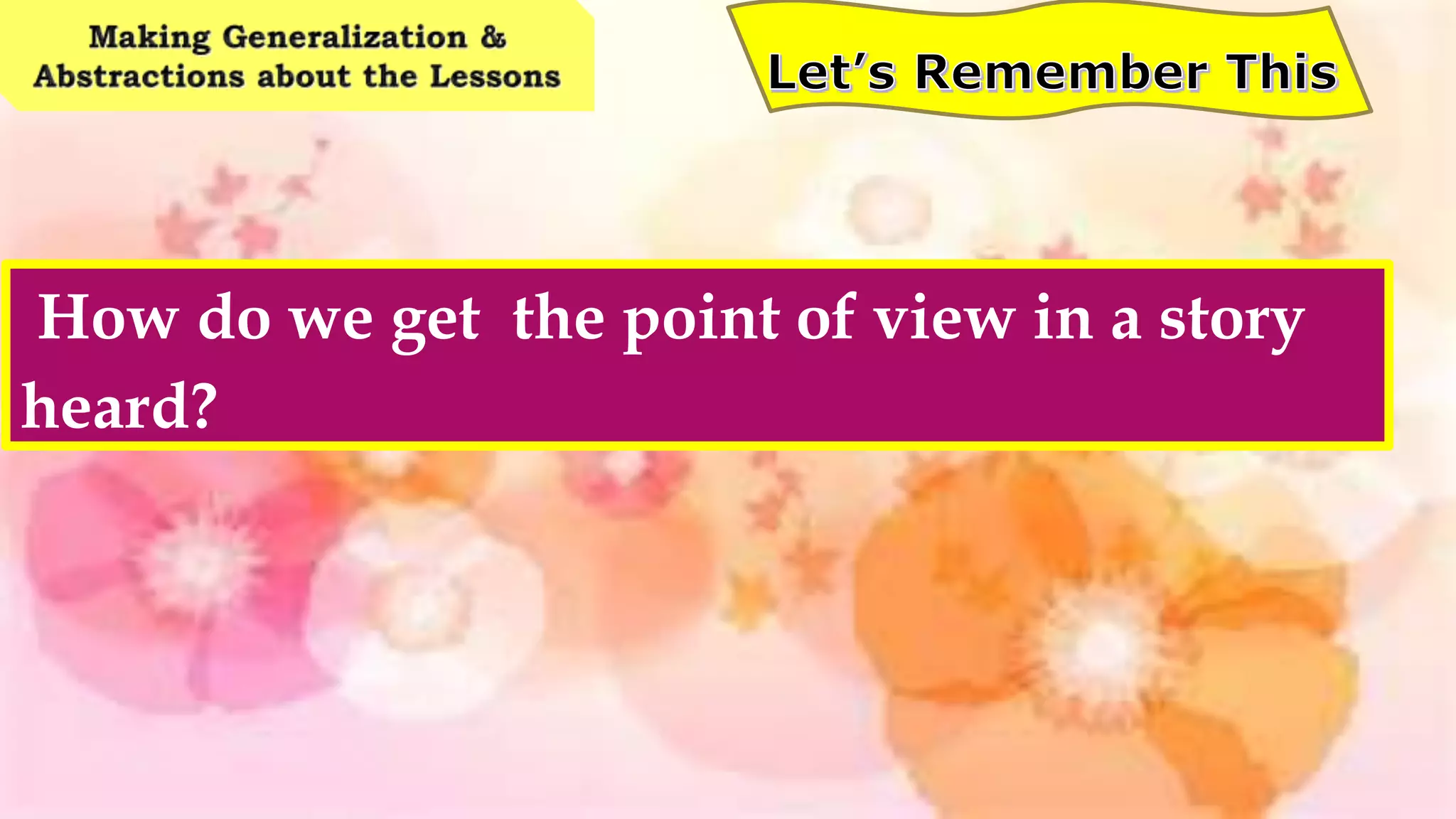 ENGLISH 5 PPT Q3 W9 Day 1-5 - Identifying Point of View, Proper ...