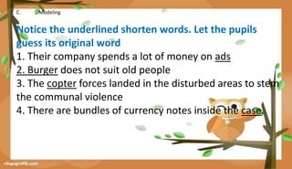 English 5 Meaning of unfamiliar words based on Clipped words.pptx