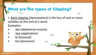 English 5 Meaning of unfamiliar words based on Clipped words.pptx