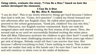 English 6- Q3- W5- Evaluating Narratives based on the Elements of a ...