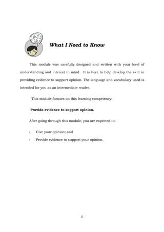 English 6 - Quarter 3 - Module 1 Supporting An Opinion | PDF