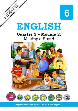 English 6 - Quarter 3 - Module 2 Making a Stand | PDF