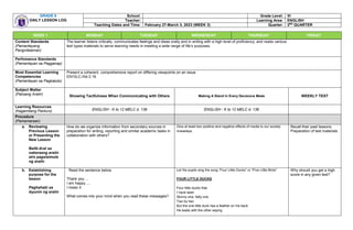 Daily Lesson Plan in ENGLISH6-WEEK-3- Quarter 3 | DOCX