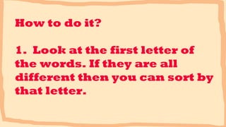 English 6 alphabetizing | PPTX