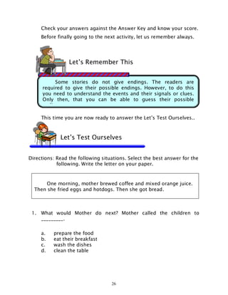 English 6 dlp 36 possible endings | PDF