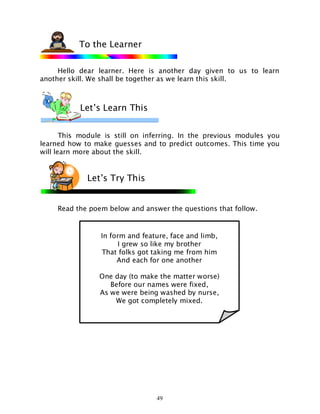 English 6 dlp 39 inferring different outcomes | PDF