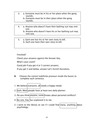 English 6 dlp 40 using indefinite pronouns | PDF