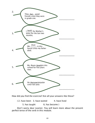 English 6 dlp 41 using the present perfect form of verbs | PDF