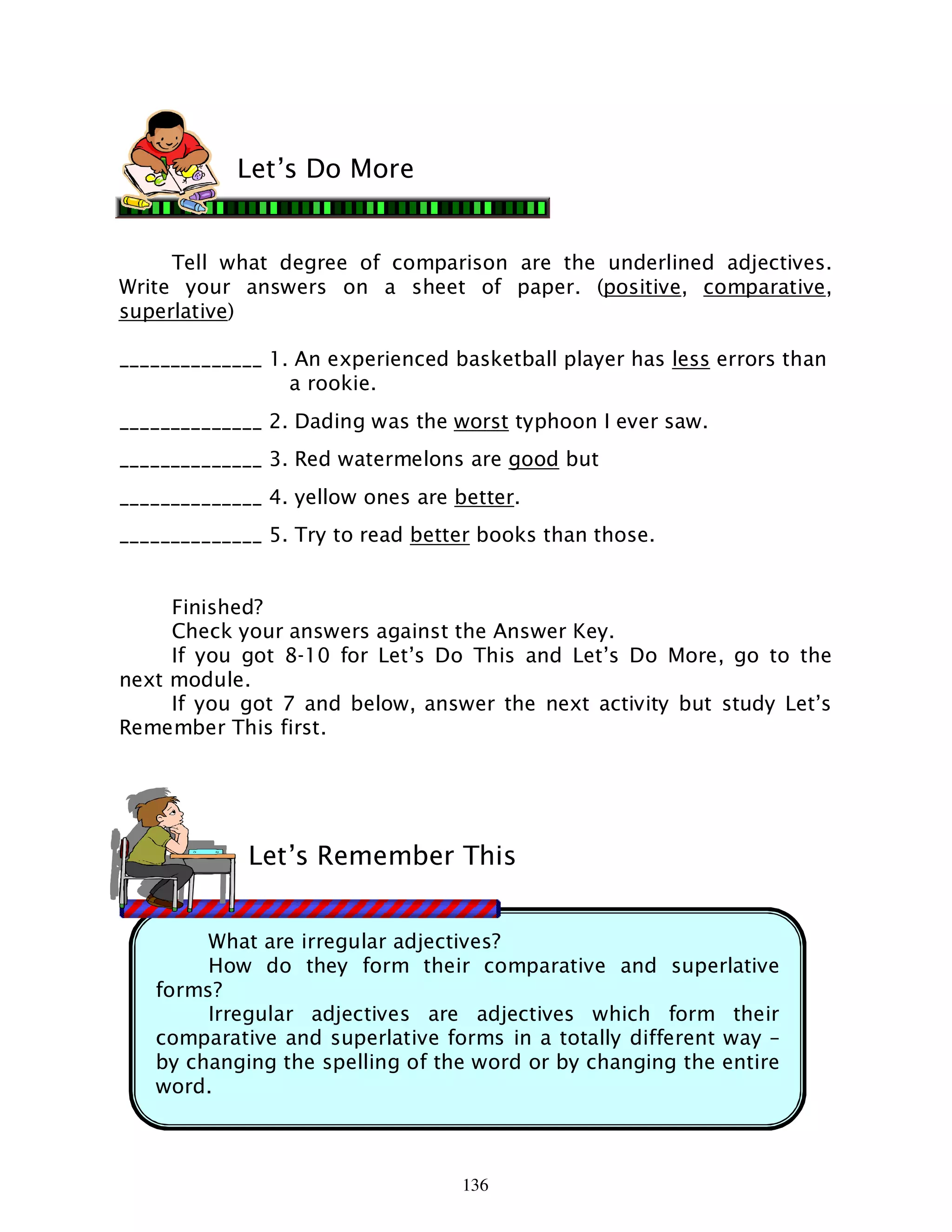 English 6 dlp 46 using irregular adjectives in making comparisons | PDF