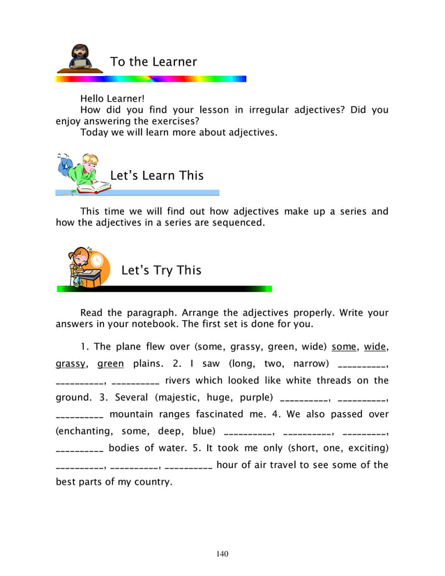 English 6 dlp 47 using adjective in series | PDF | Flower Shopping ...