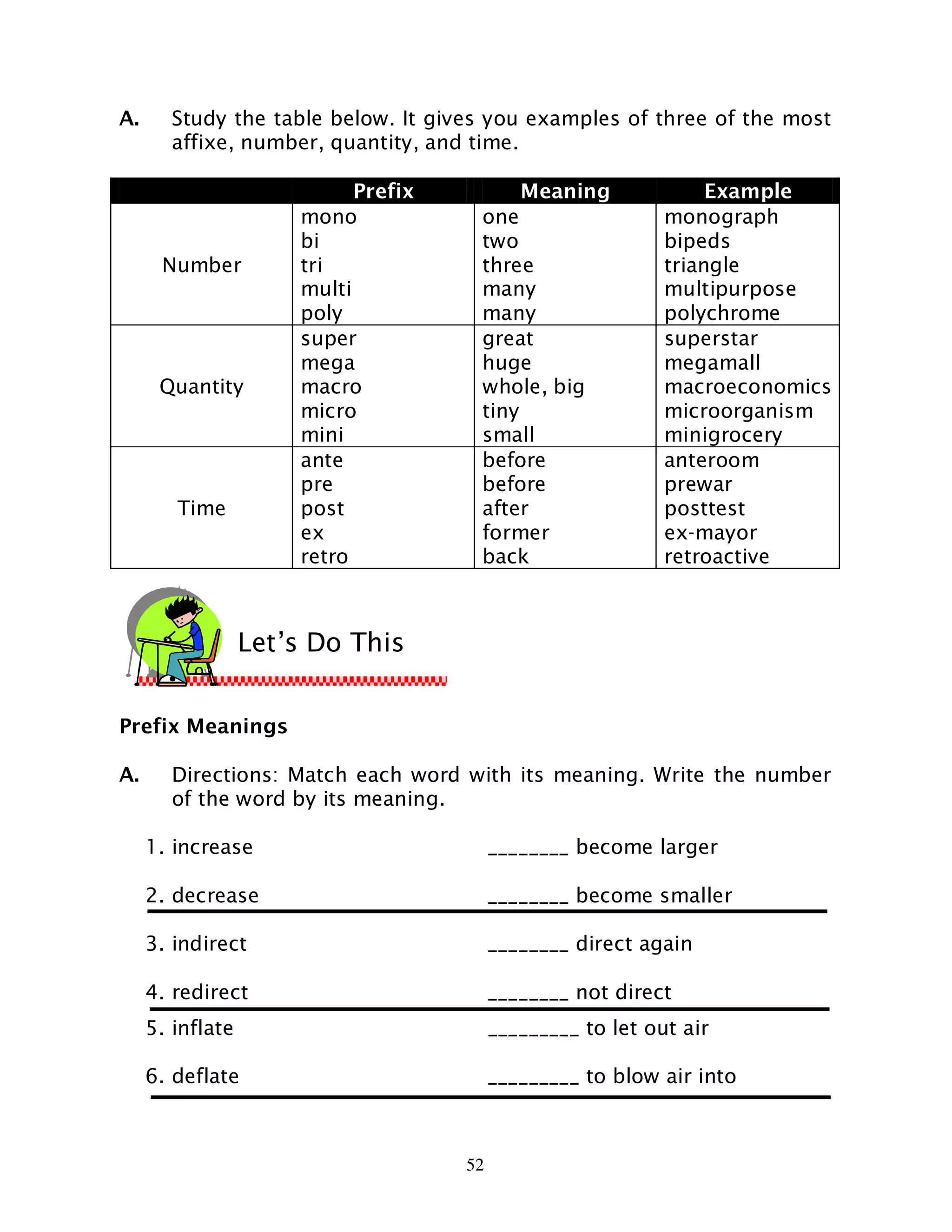 English 6 dlp 5 words with affixes - prefixes opt | PDF