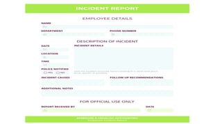 Incident report writing ppt english subj | PPTX