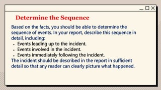 Incident report writing ppt english subj | PPTX