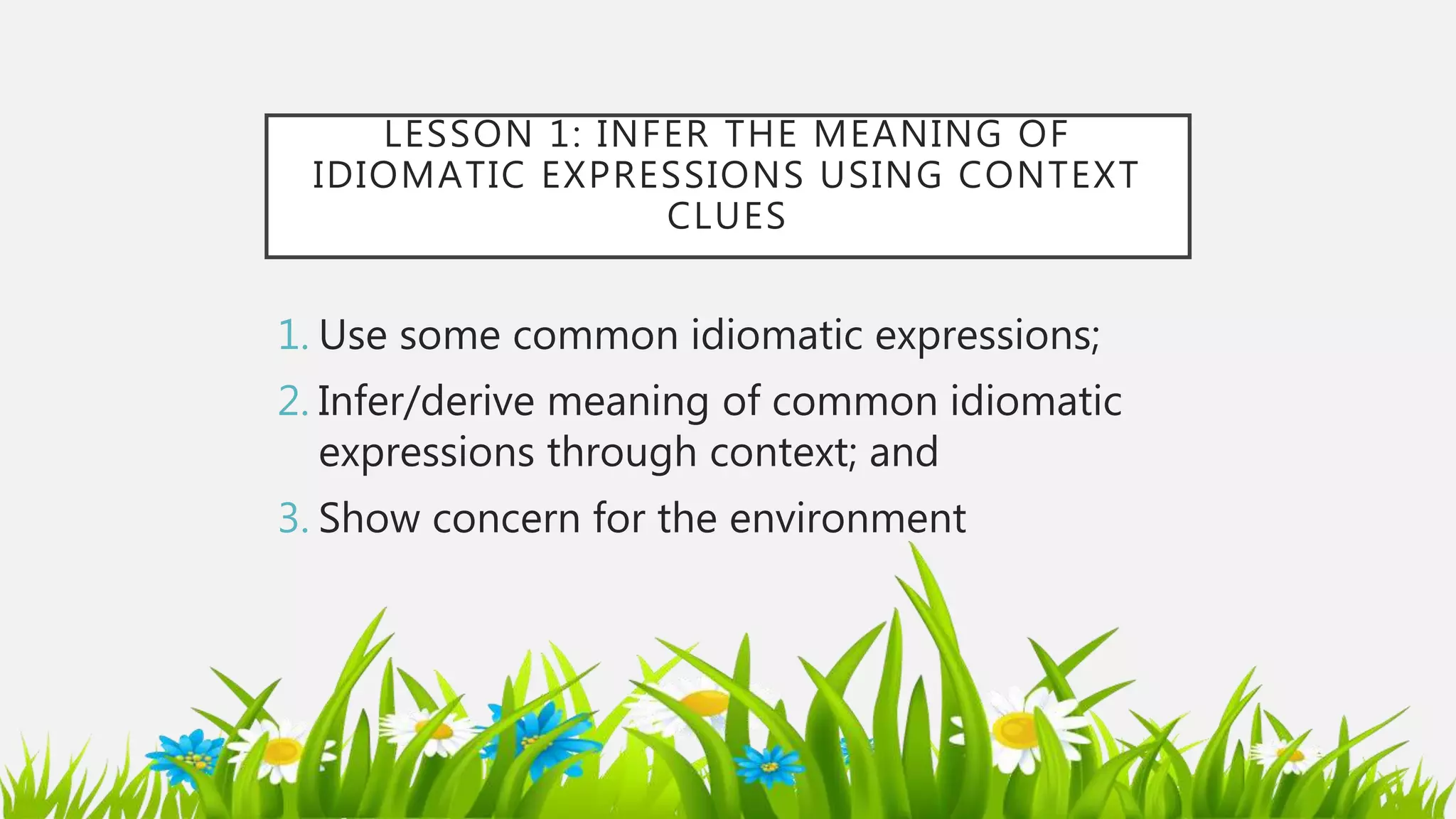 Idiomatic Expression Grade 6 | PPSX