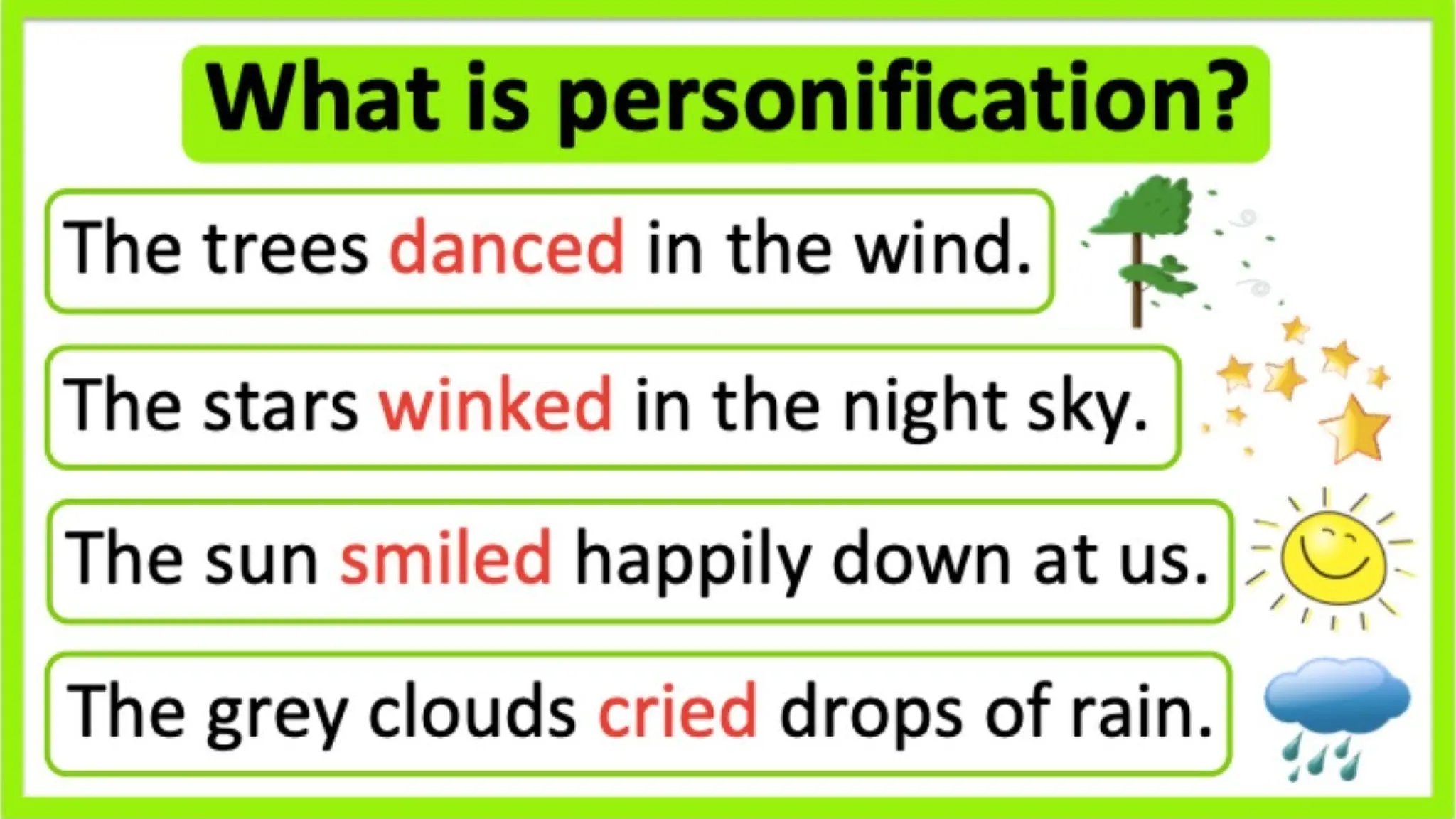 English 6 Quarter 1 Figures of Speech Personification.pptx | Weather ...