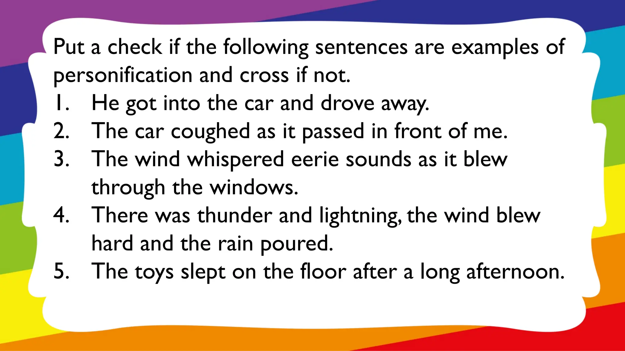 English 6 Quarter 1 Figures of Speech Personification.pptx | Weather ...