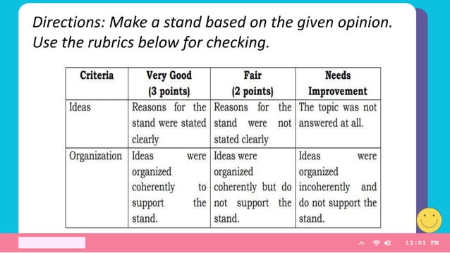 making a stand on informed opinion ENGLISH_6_Q3_W4.pptx | Parenting Children Aged 4-11 | Parenting