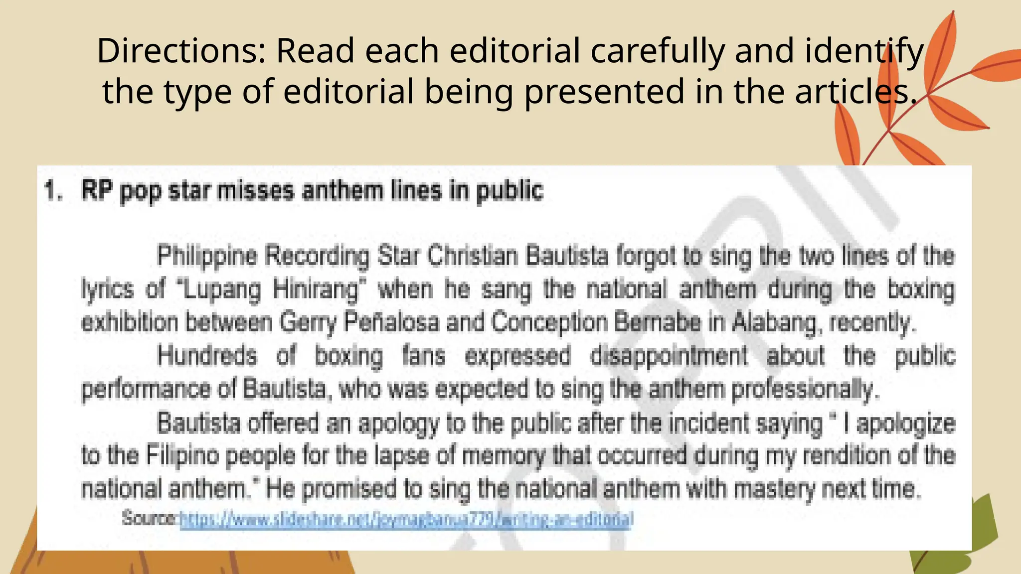 ENGLISH 6 - Present a coherent, comprehensive report on differing ...