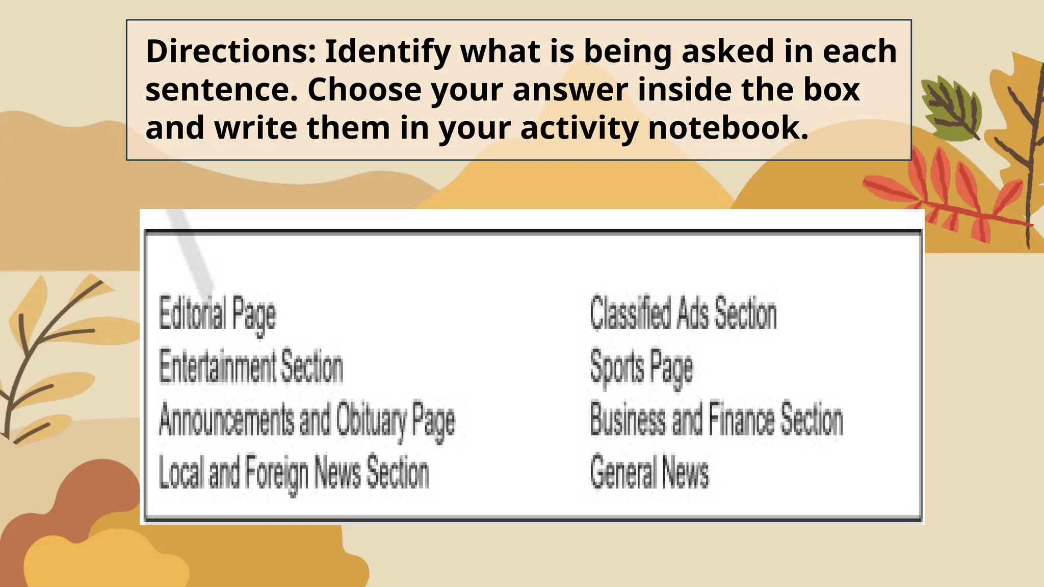 ENGLISH 6 - Present a coherent, comprehensive report on differing ...