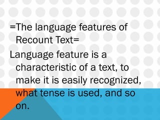 English 7-4th Quarter Recount Text | PDF