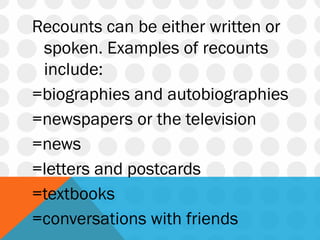 English 7-4th Quarter Recount Text | PDF