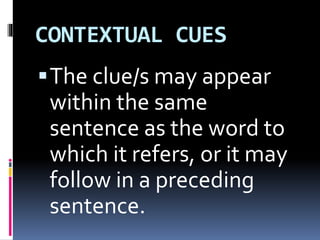English 7 Lexical and Contextual Cues | PPTX
