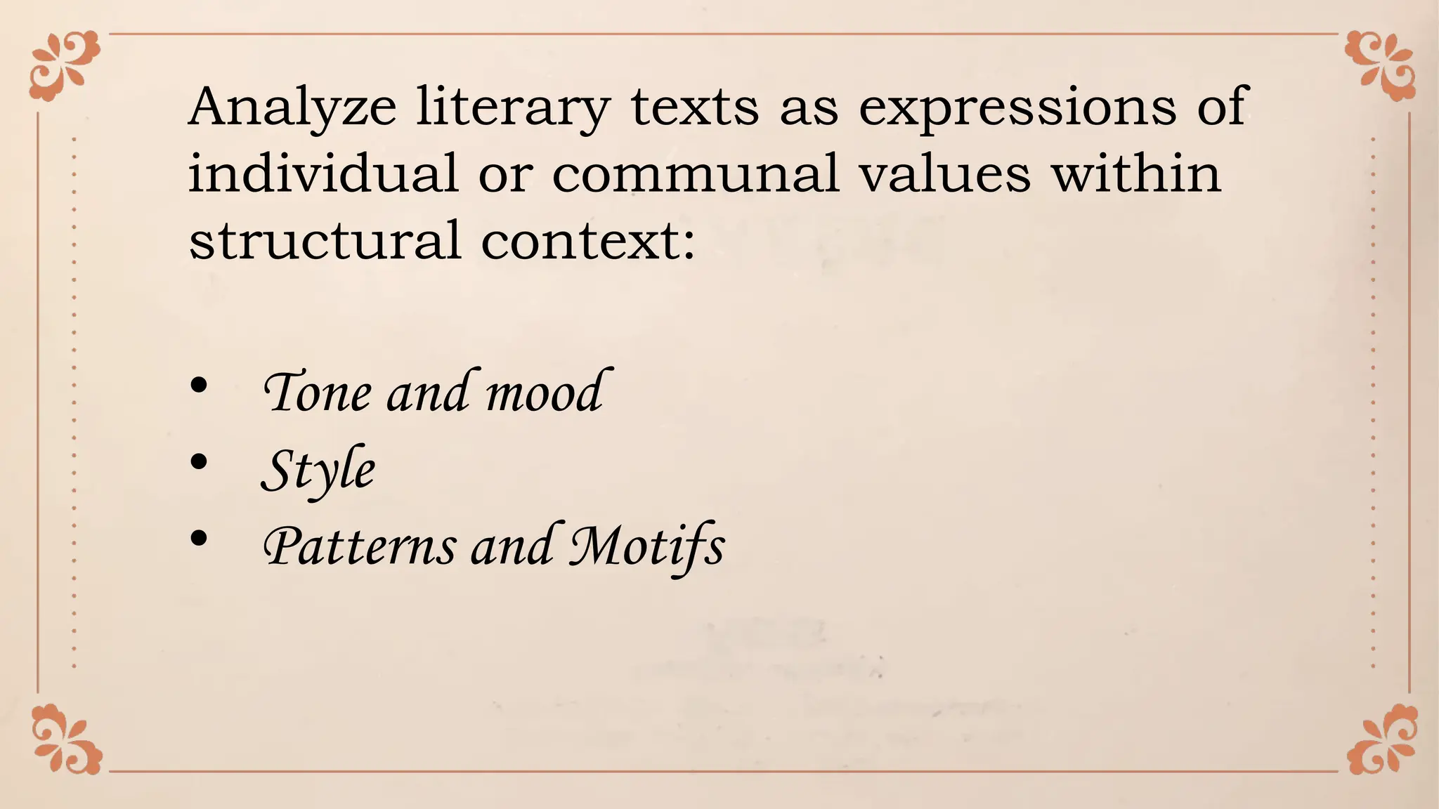 Literary Text as Expressions of Individual or Communal Values within ...