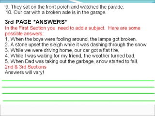 English 7th Grade Misplaced Modifiers Worksheet Answers | PPT