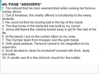 English 7th Grade Misplaced Modifiers Worksheet Answers | PPT