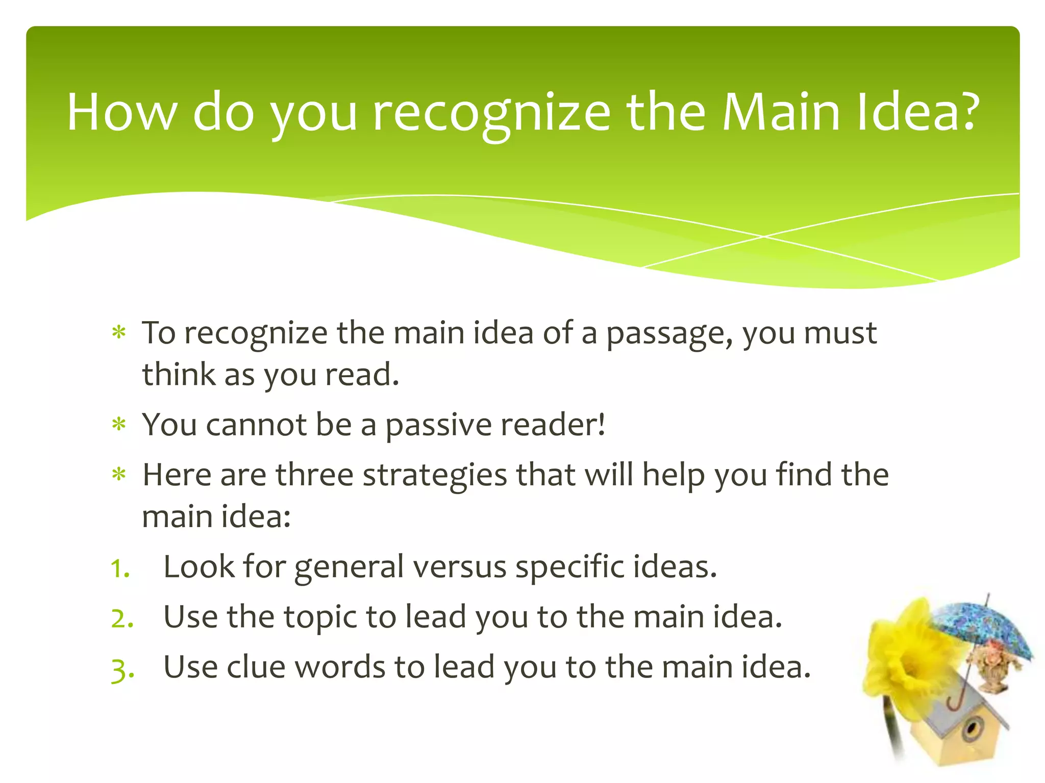 English 83 r – topic & main idea | PPT
