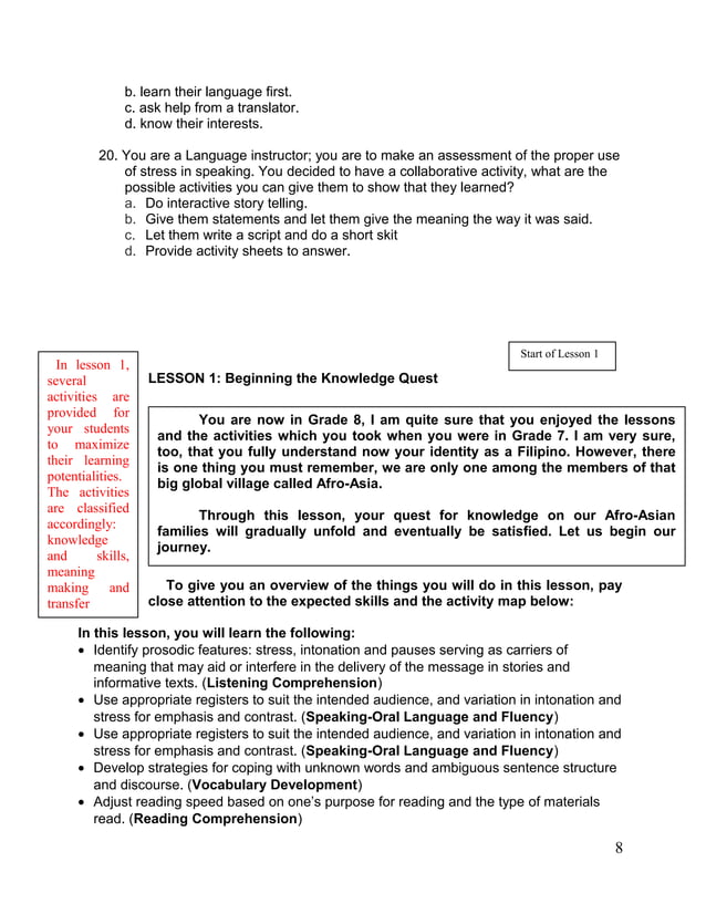 English 8 learning module quarter 1
