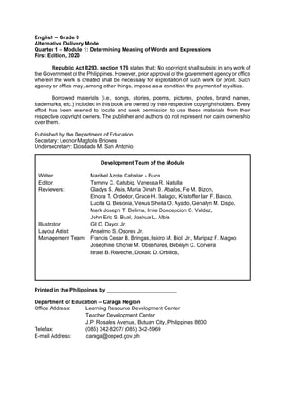 english8_q1_mod1_DeterminingMeaningofWordsandExpressions_v2.pdf | Free Download