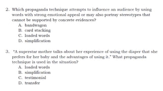 English 8 Quarter 3 Week 2 Lesson Propaganda Techniques.pptx