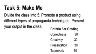 English 8 Quarter 3 Week 2 Lesson Propaganda Techniques.pptx