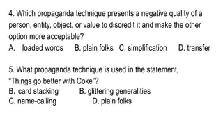 English 8 Quarter 3 Week 2 Lesson Propaganda Techniques.pptx