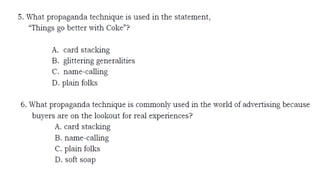 English 8 Quarter 3 Week 2 Lesson Propaganda Techniques.pptx