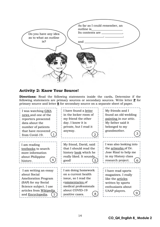 English8_Q4_Module 2_Expanding the Content of an Outline Using Notes ...