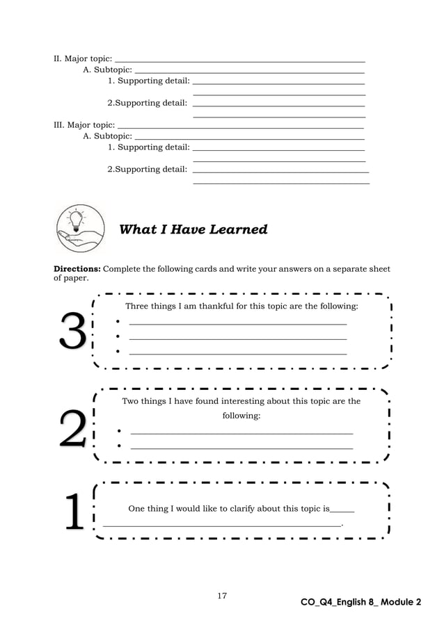 English8_Q4_Module 2_Expanding the Content of an Outline Using Notes ...