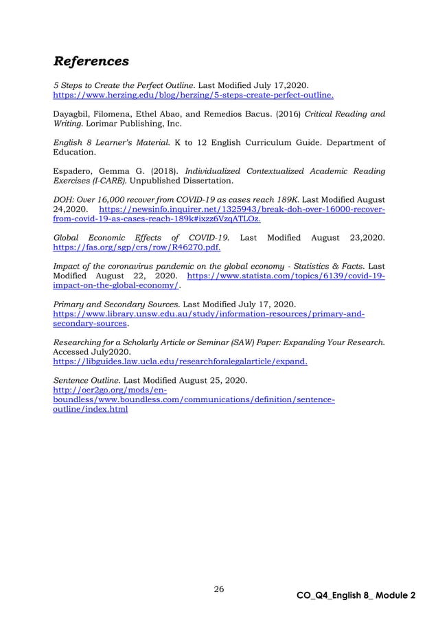 English8_Q4_Module 2_Expanding the Content of an Outline Using Notes ...