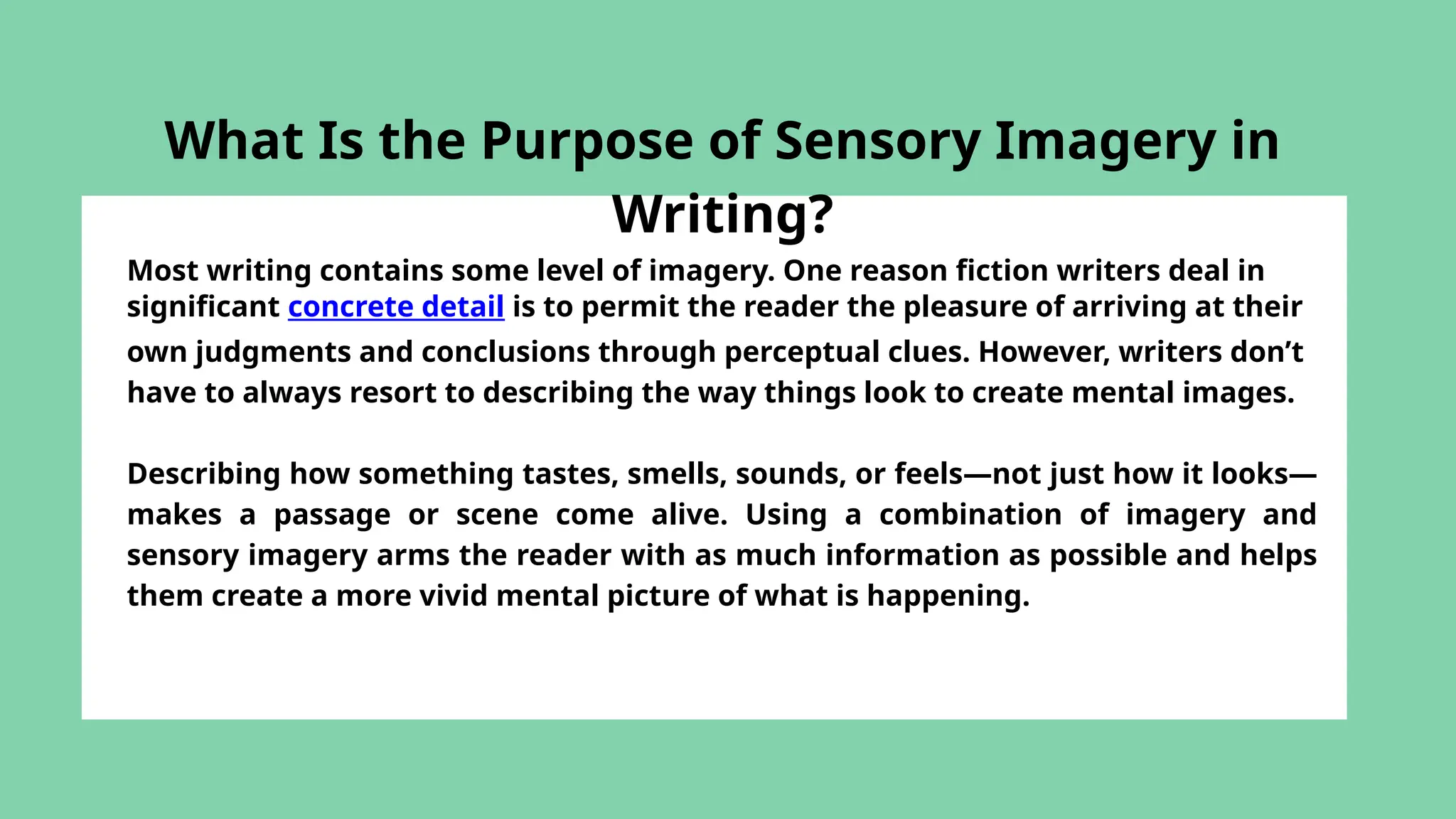 English 8 Sensory Imagery and activity for students | PPTX