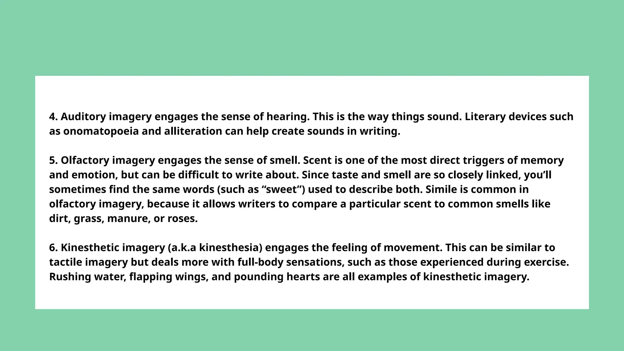 English 8 Sensory Imagery and activity for students | PPTX | Rowing ...