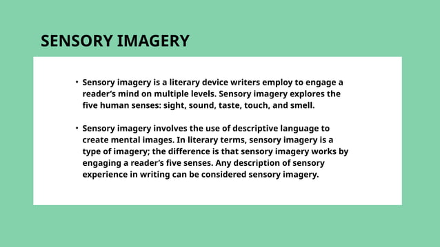 English 8 Sensory Imagery and activity for students | PPTX | Rowing ...