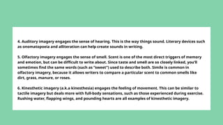 English 8 Sensory Imagery and activity for students | PPTX