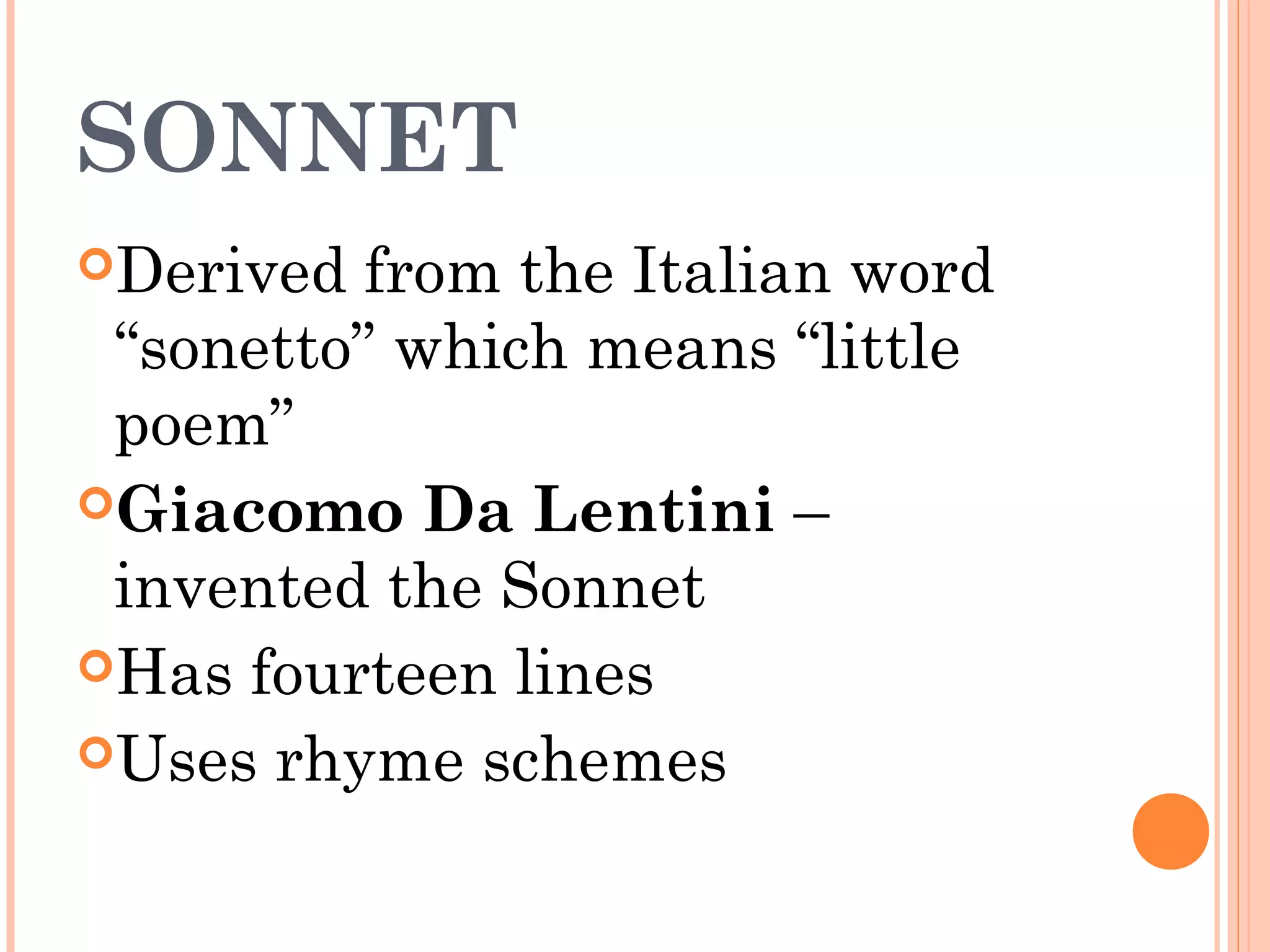 English 9 - Anglo-American Sonnet | PPT