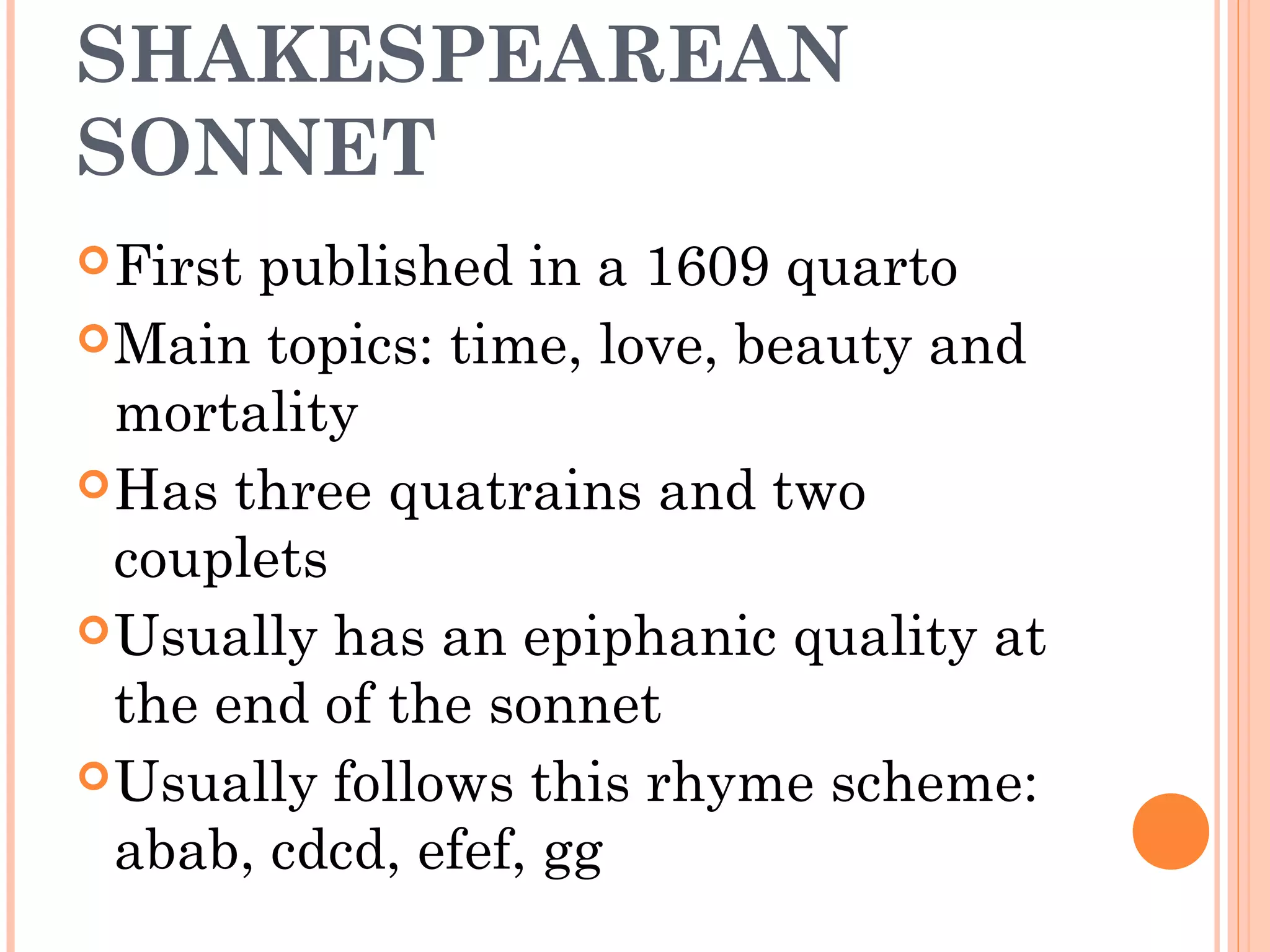 English 9 - Anglo-American Sonnet | PPT