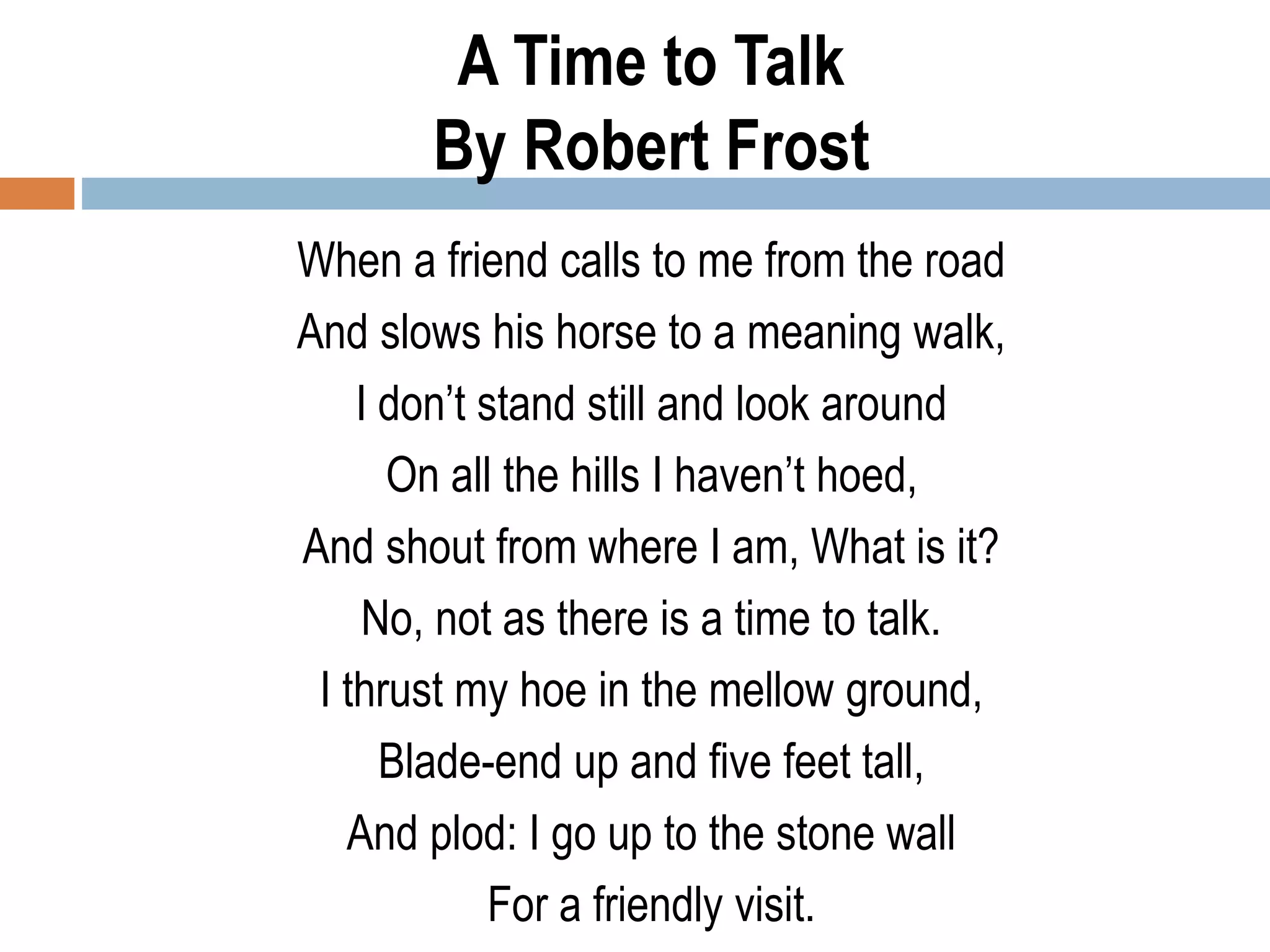 English 9 - A Time to Talk | PPTX