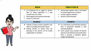 ENGLISH 9-BIAS & PREJUDICES POWERPOINT PRESENTATION | PPTX | Debated Sensitive Social Issues ...