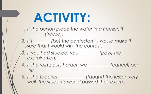 English 9 - Conditionals | PPT